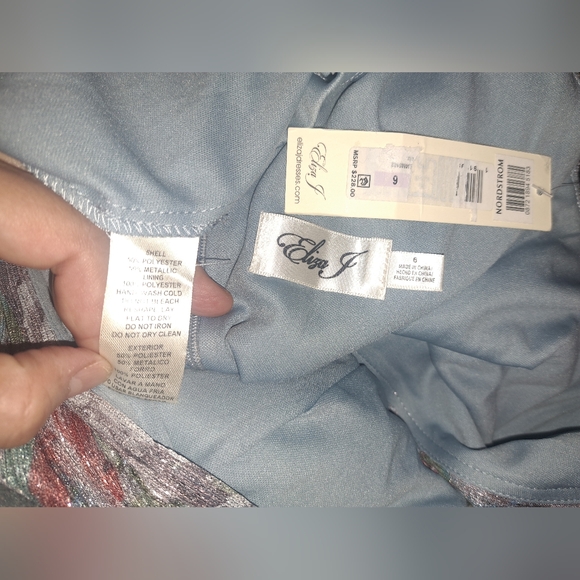 Eliza J | Dresses | Eliza J Metallic Floral Pleated Cap Sleeve Maxi Dress | Poshmark